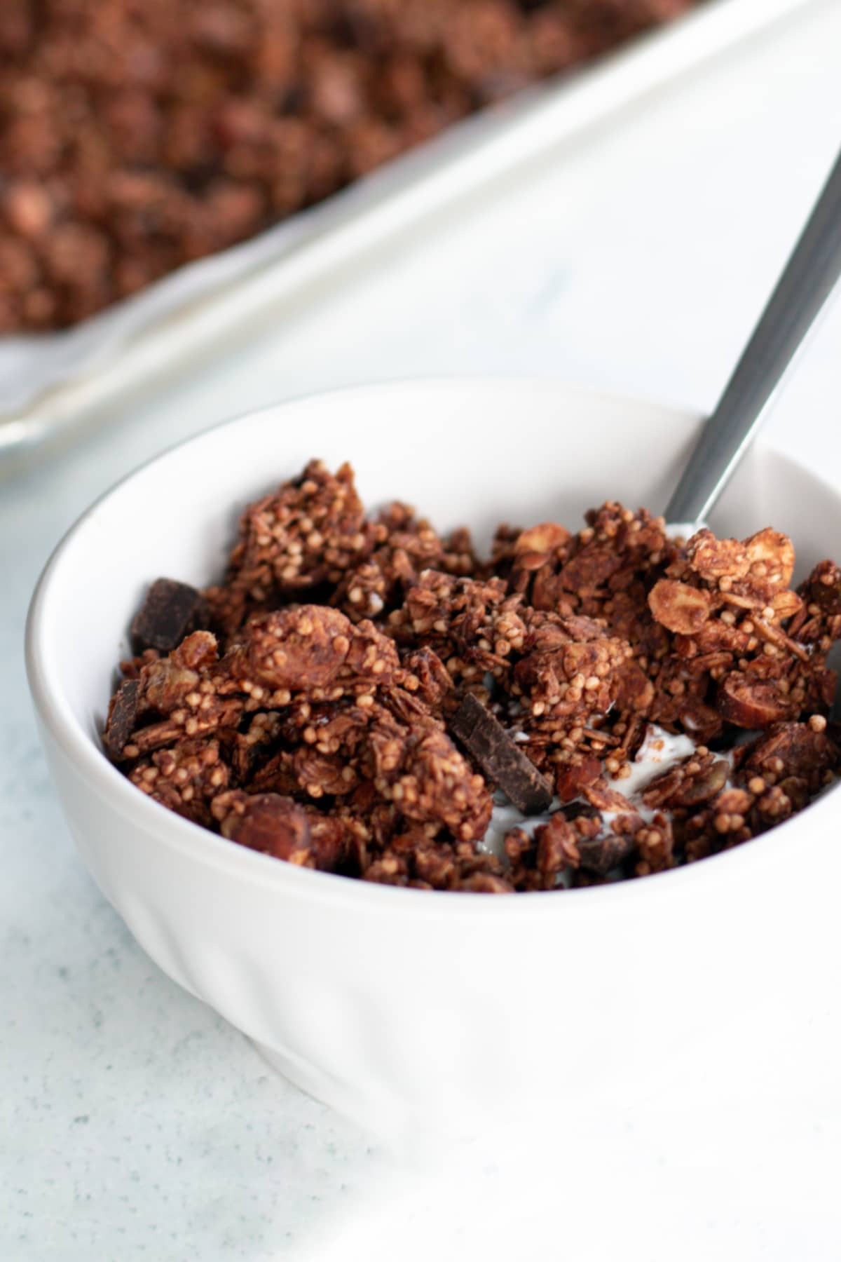 Healthy Dark Chocolate Granola with Chocolate Chunks | Graciously Nourished